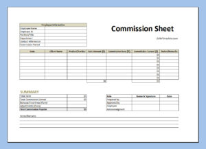 Free Commission Sheet Template (Excel)