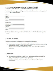 Free Professional Electrical Contract Template