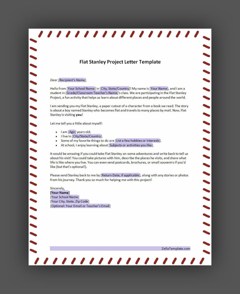 Free Flat Stanley Template