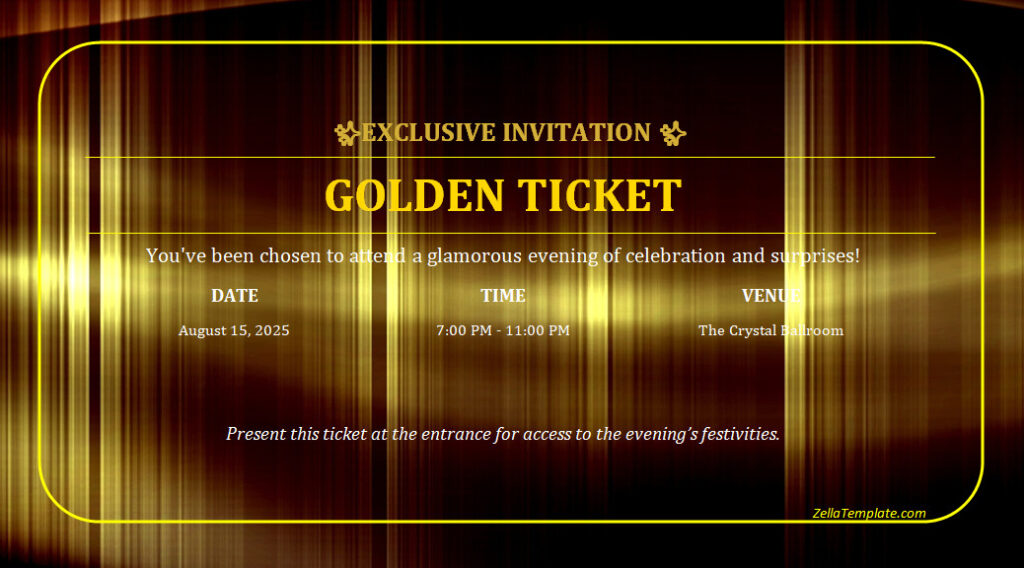 Free Editable Golden Ticket Template (Word)