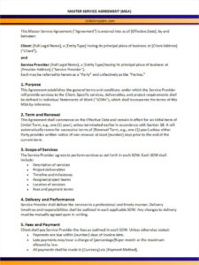 Free Master Service Agreement Template (MSA)