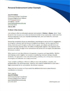 Free Editable Endorsement Letter Template (Word)