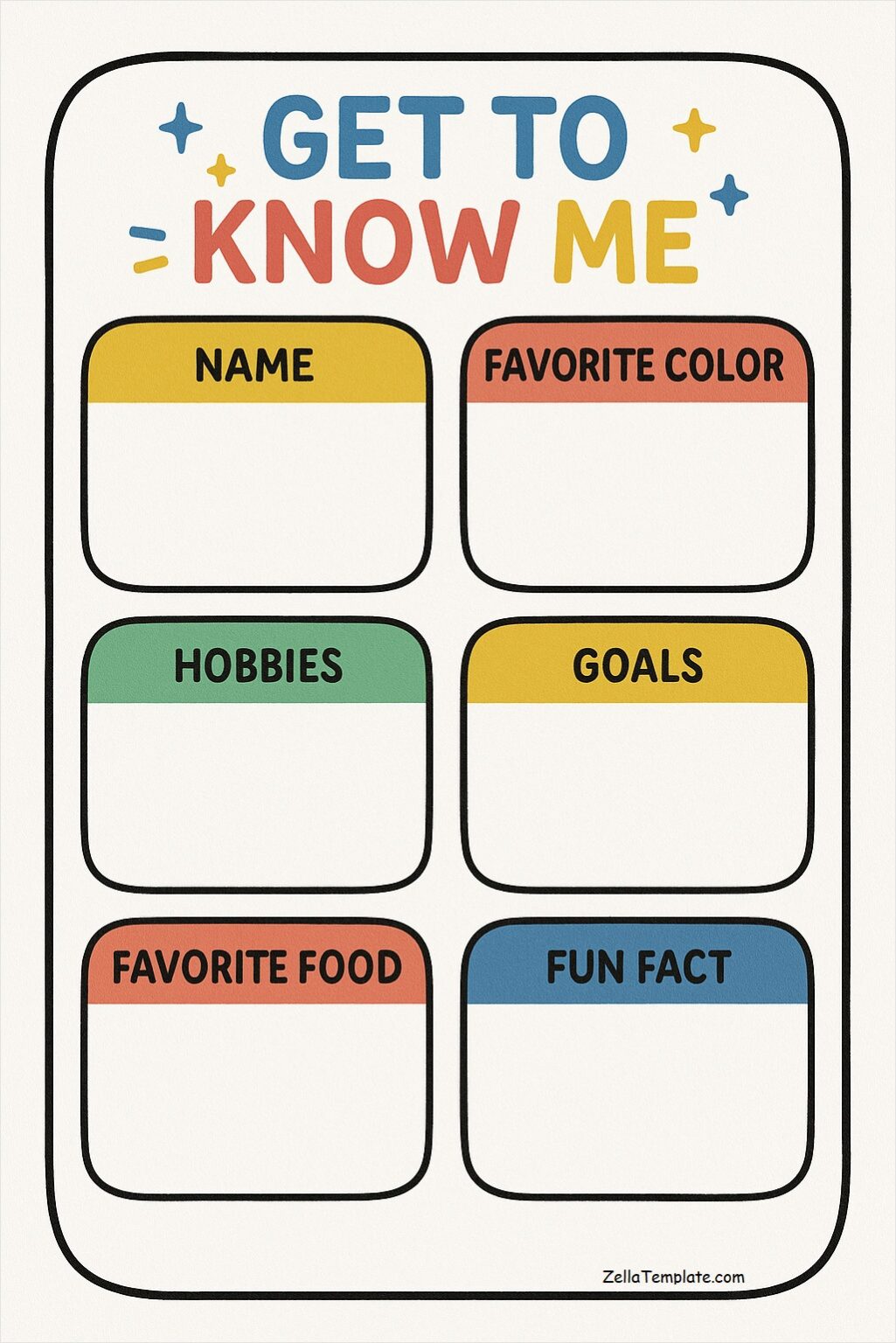 Free Printable Get To Know Me Template