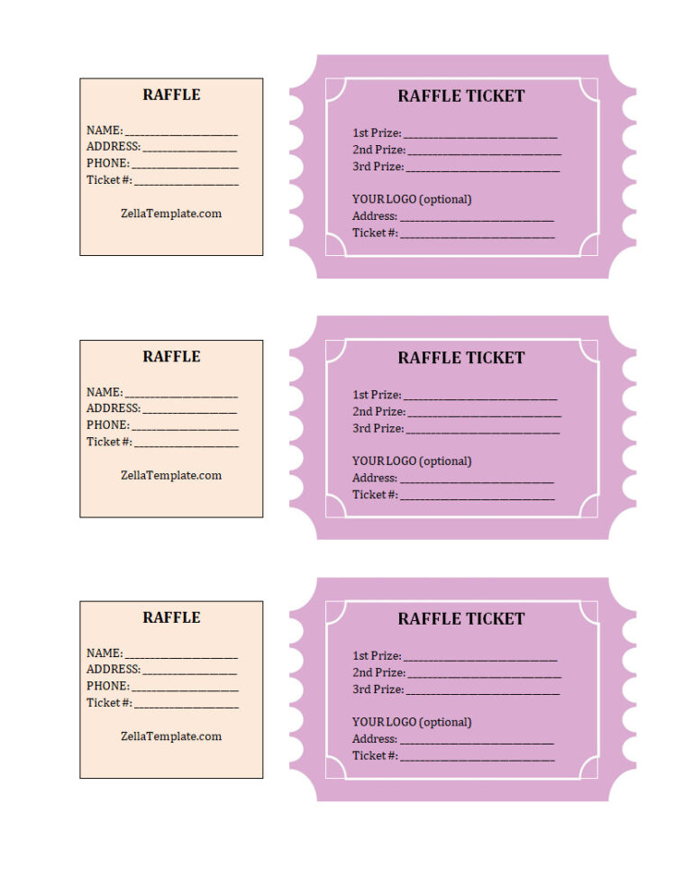 Free Printable Raffle Ticket Template