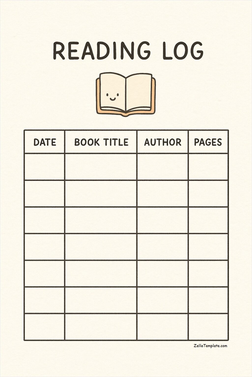 Free Printable Reading Log Template
