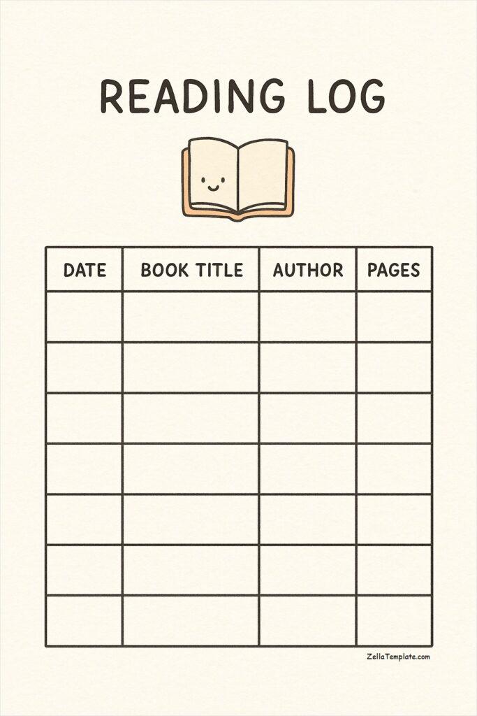 Free Printable Reading Log Template