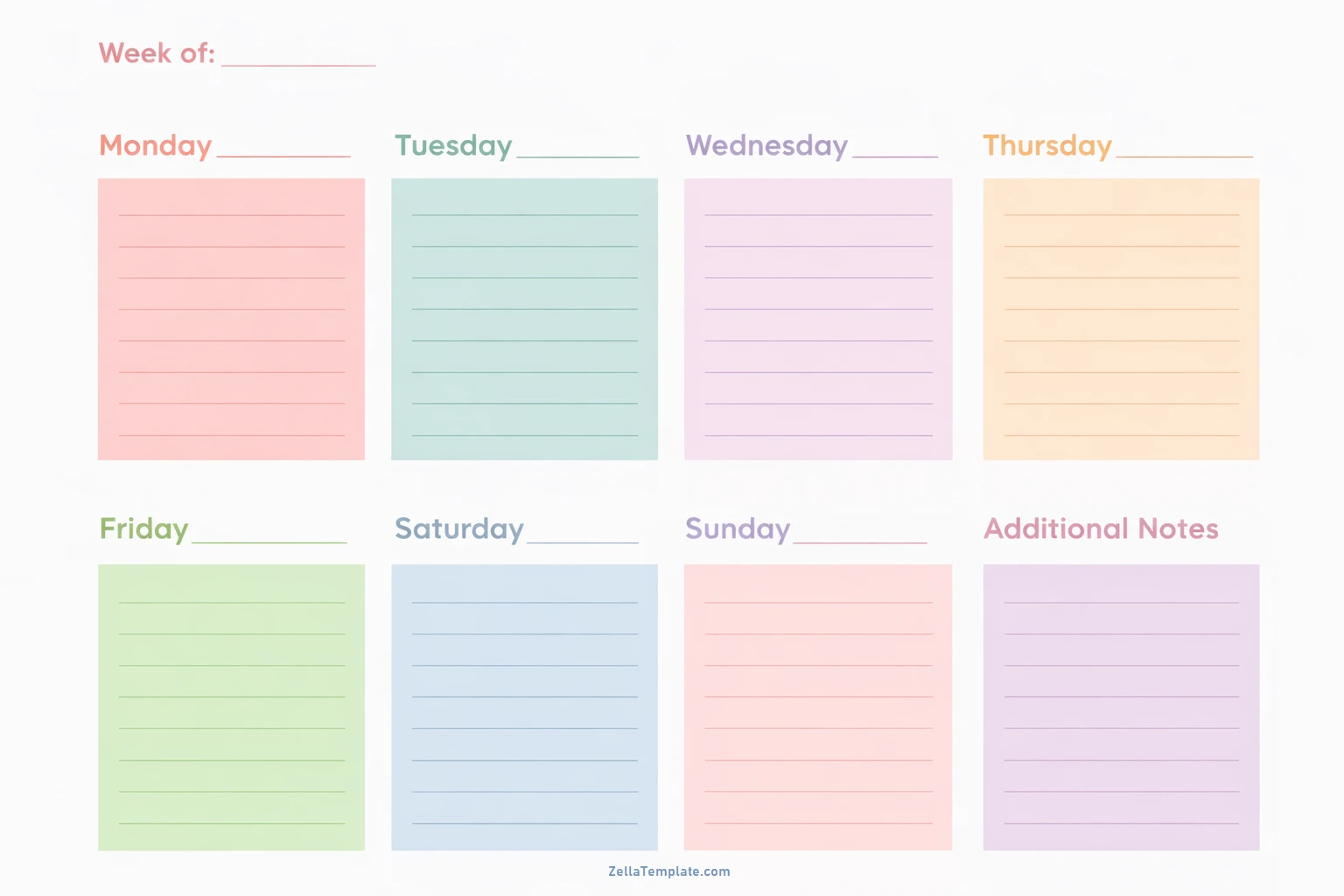 Free Printable Weekly Planner Template